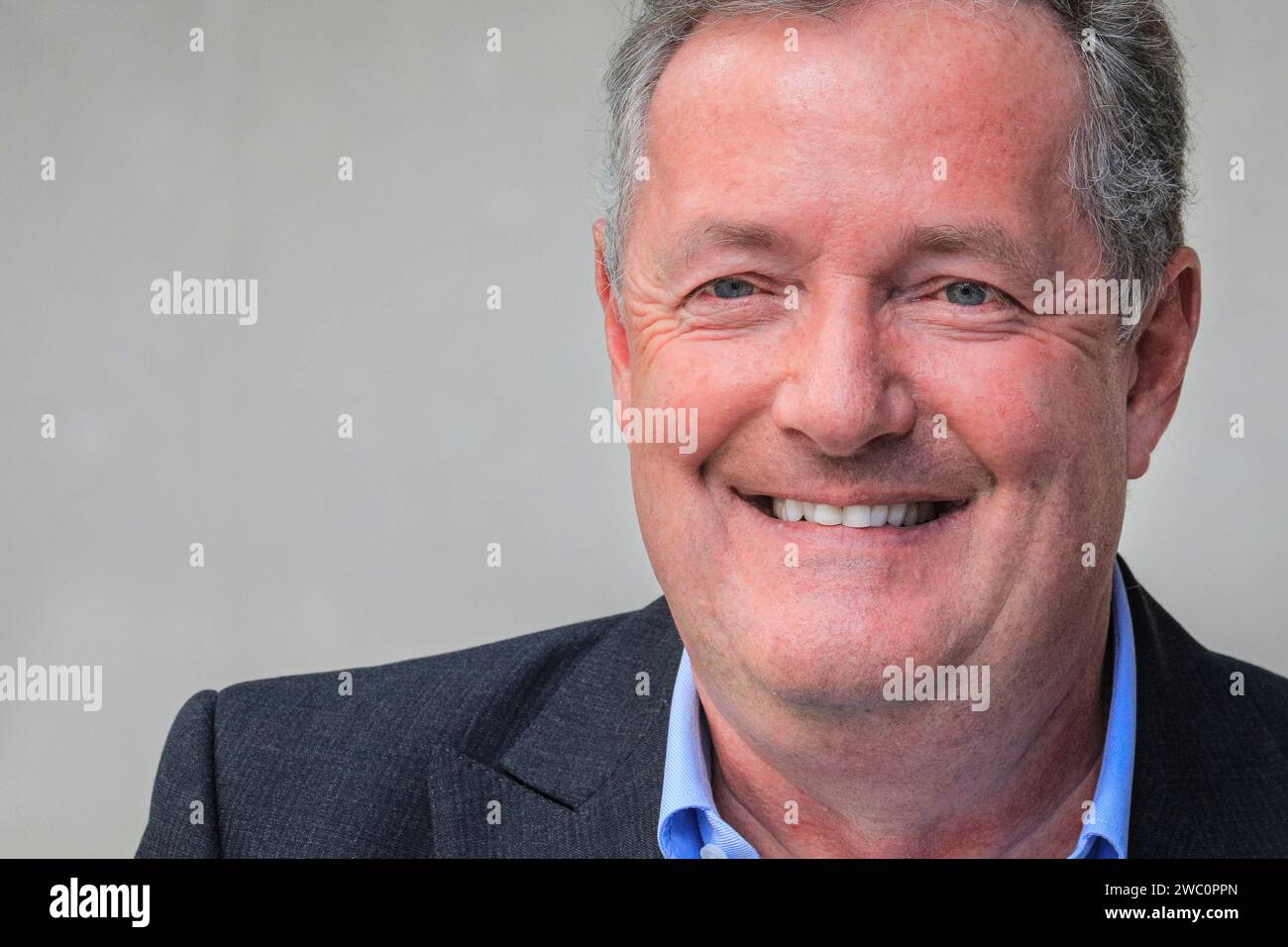 Piers Morgan, broadcaster, journalist and presenter, close up face ...