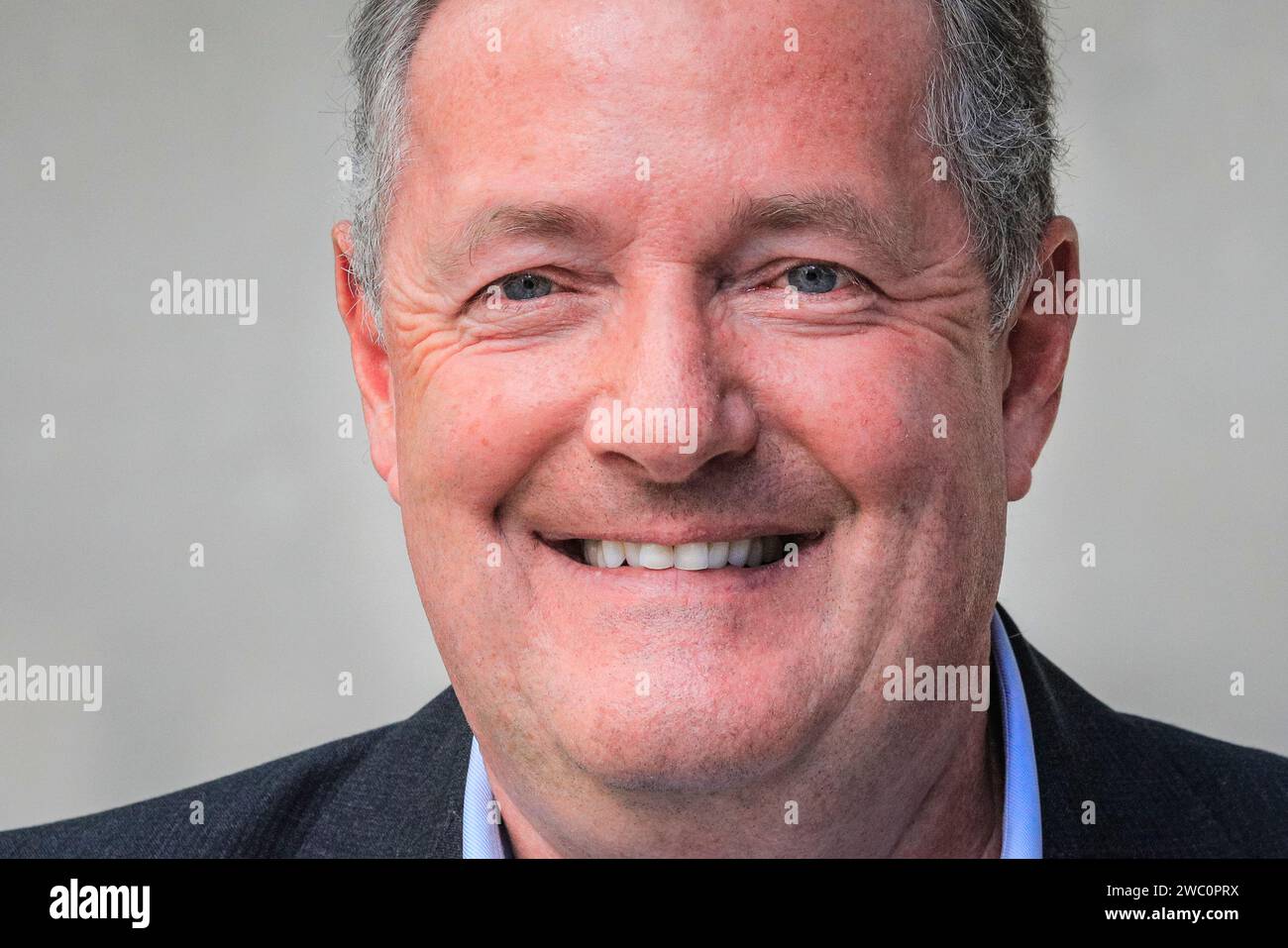 Piers Morgan, broadcaster, journalist and presenter, close up face ...