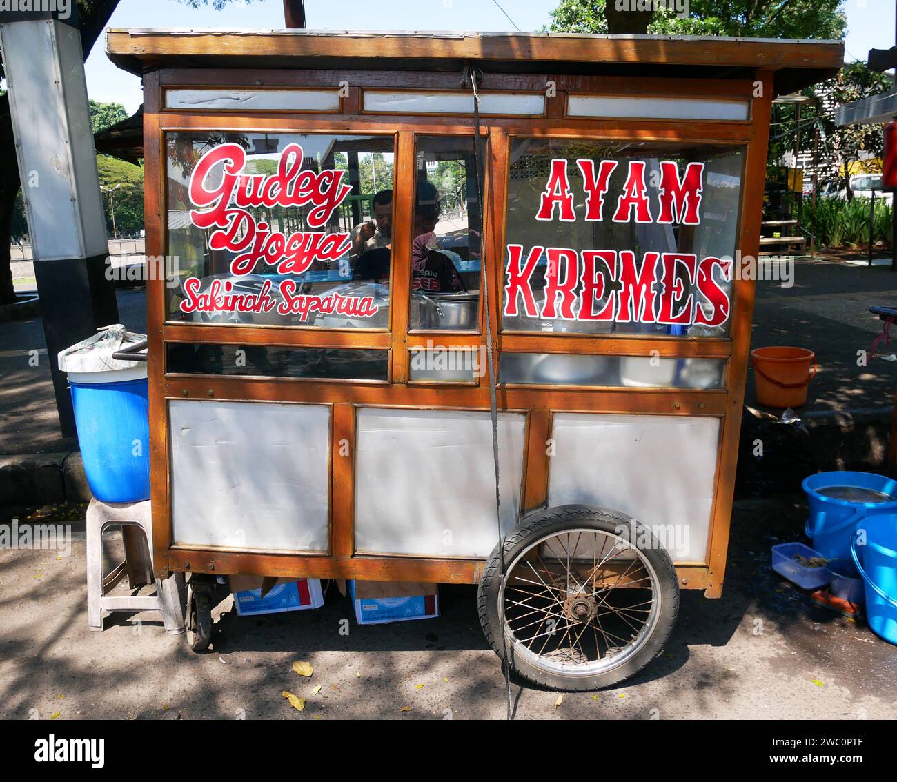 Indonesian Street Food Cart or Gerobak, a traditional push cart in ...