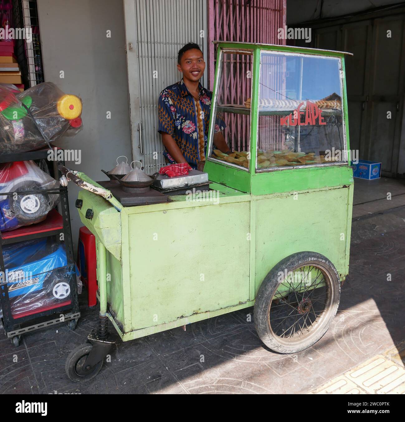 Indonesian Street Food Cart or Gerobak a traditional push cart in ...
