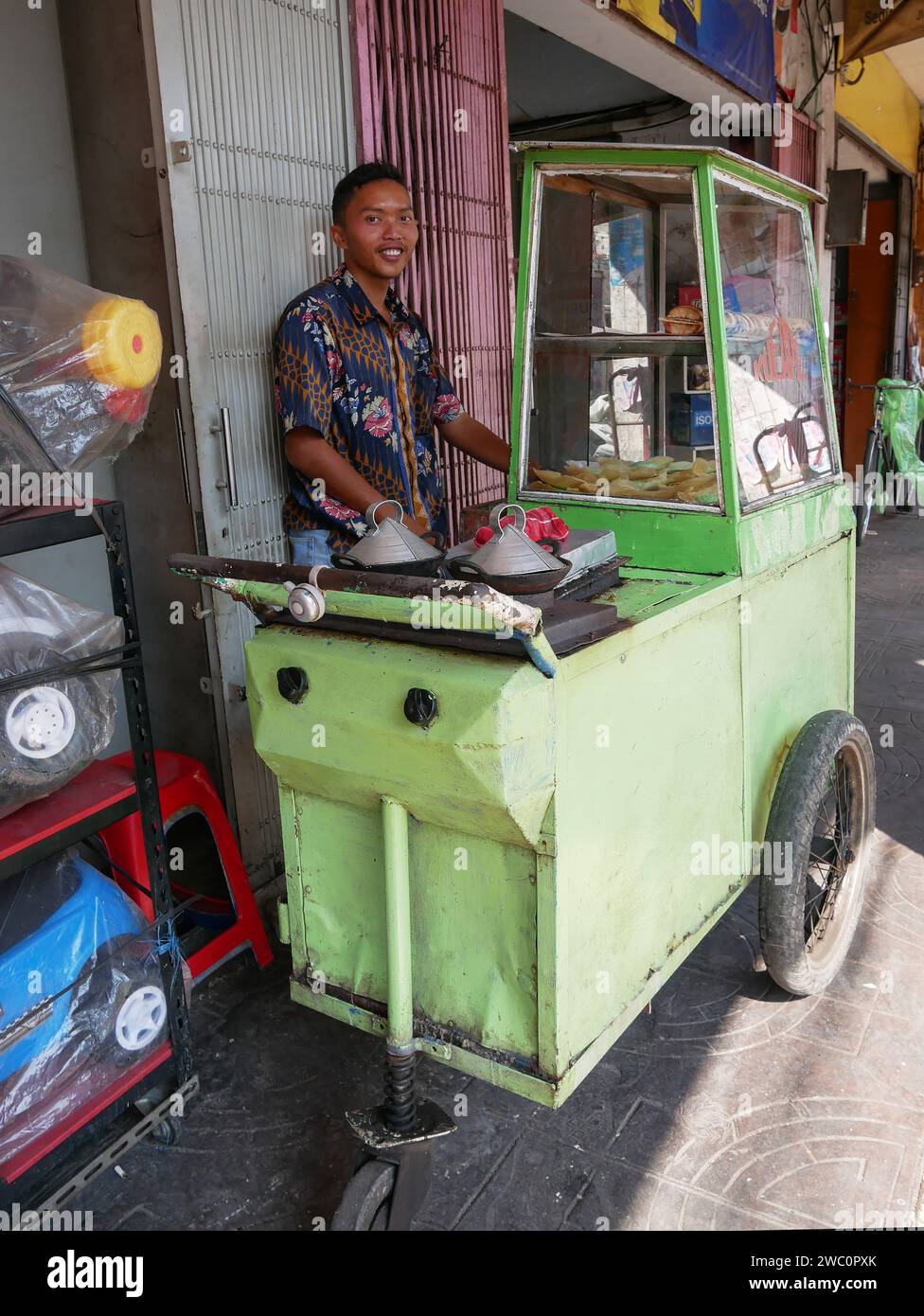Indonesian Street Food Cart or Gerobak a traditional push cart in ...