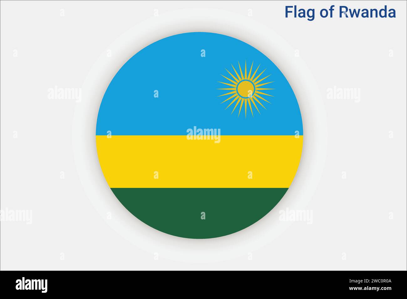 High detailed flag of Rwanda. National Rwanda flag. Africa. 3D illustration Stock Vector Image ...