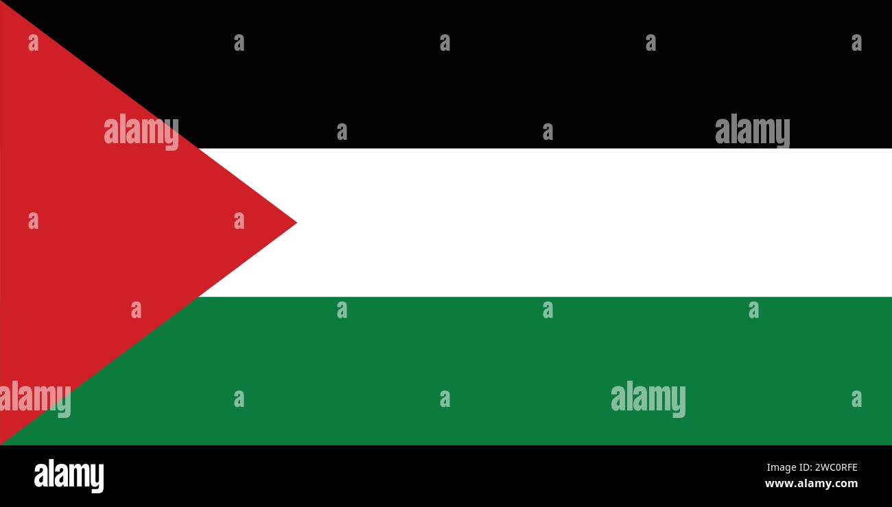 High detailed flag of Palestine. National Palestine flag. Asia. 3D ...