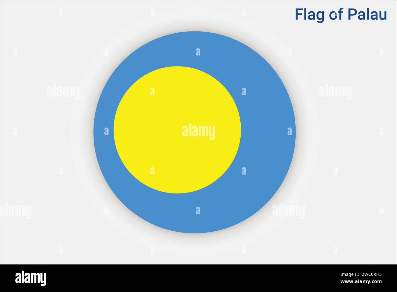 High detailed flag of Palau. National Palau flag. Oceania. 3D ...