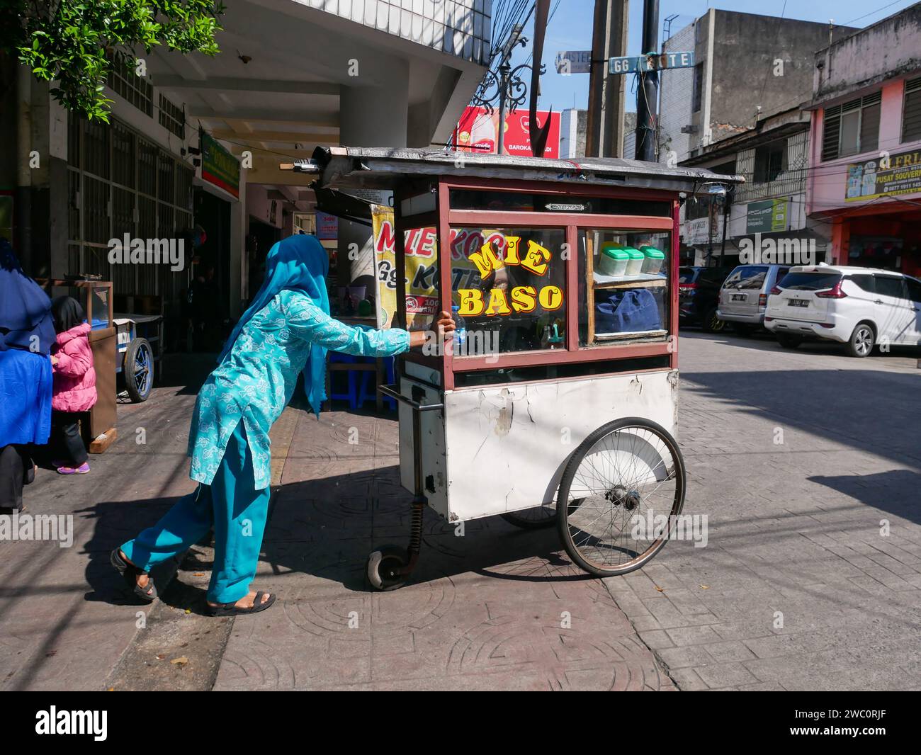 Indonesian Street Food Cart or Gerobak, a traditional push cart in ...