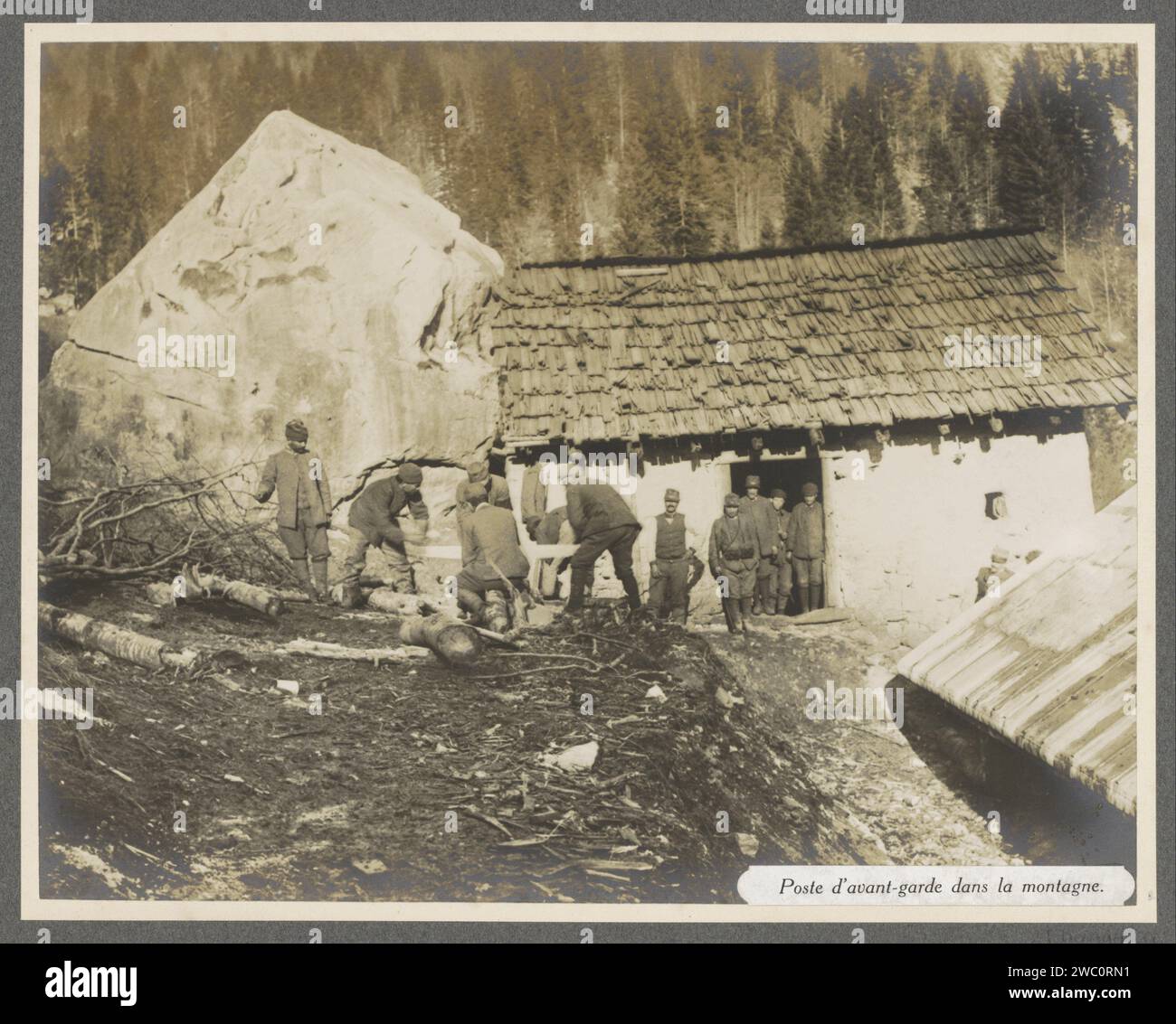 Soldiers at an outpost in the Dolomites, presumably Italians, Henri de ...