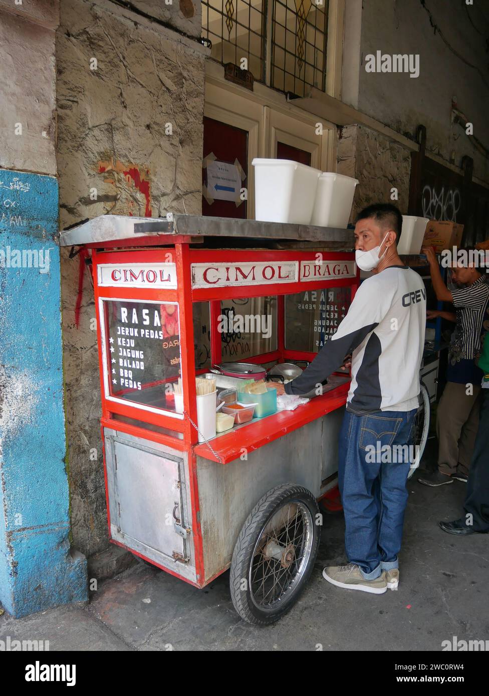 Indonesian Street Food Cart or Gerobak, a traditional push cart in ...