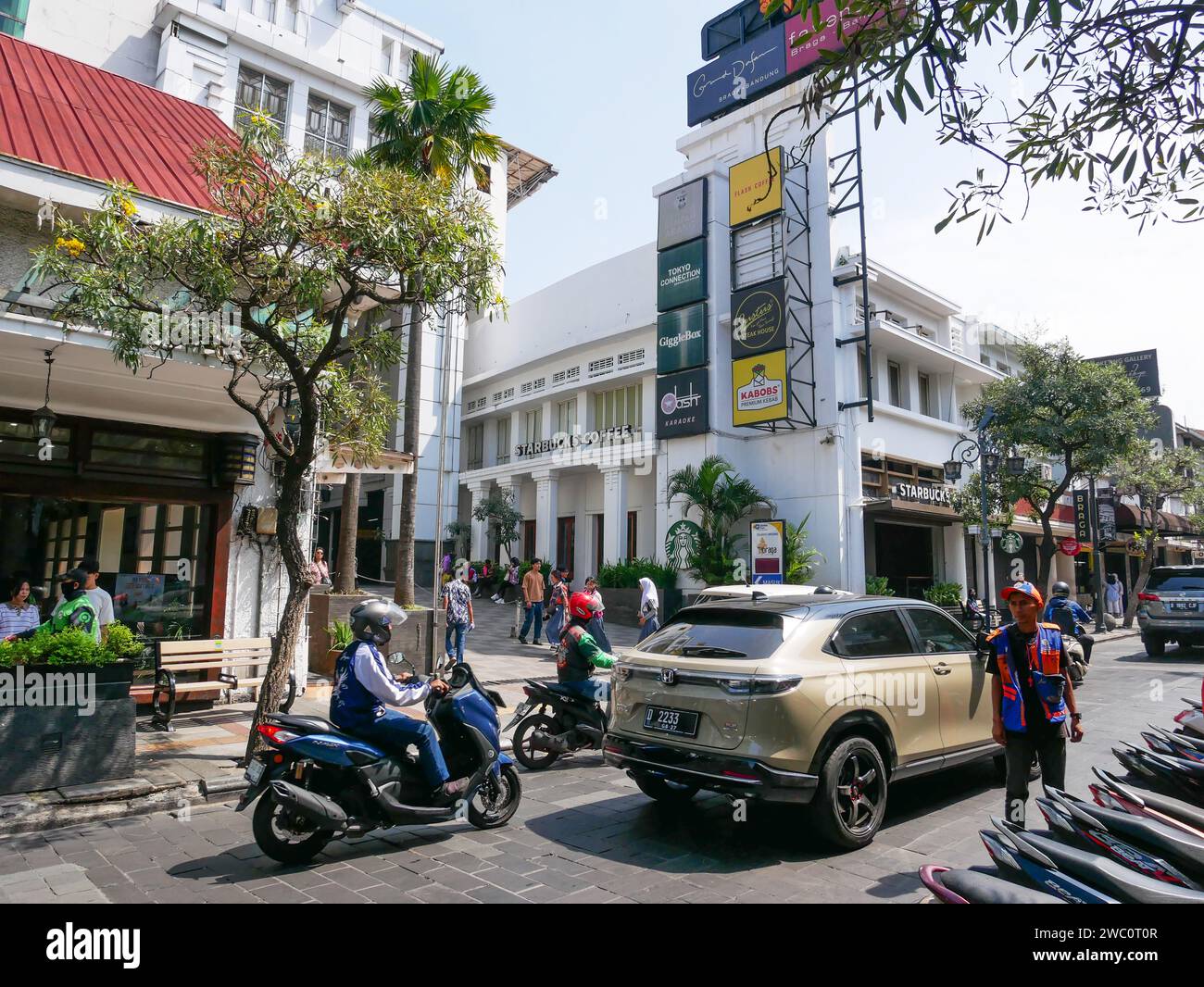 Braga Street in Bandung City, West Java, Indonesia is a popular ...