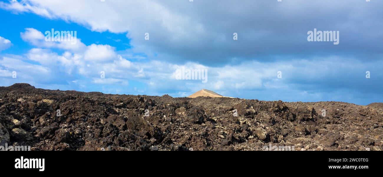 Spectacular view of the Fire Mountains at Timanfaya National Park, this ...