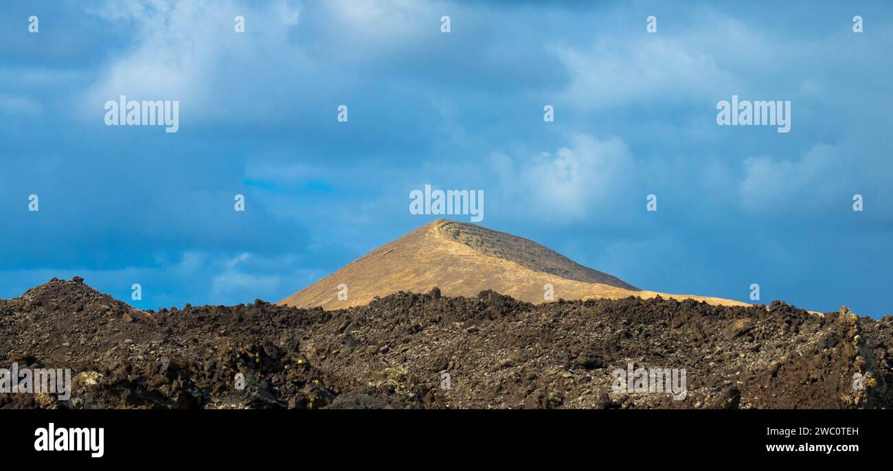 Spectacular view of the Fire Mountains at Timanfaya National Park, this ...