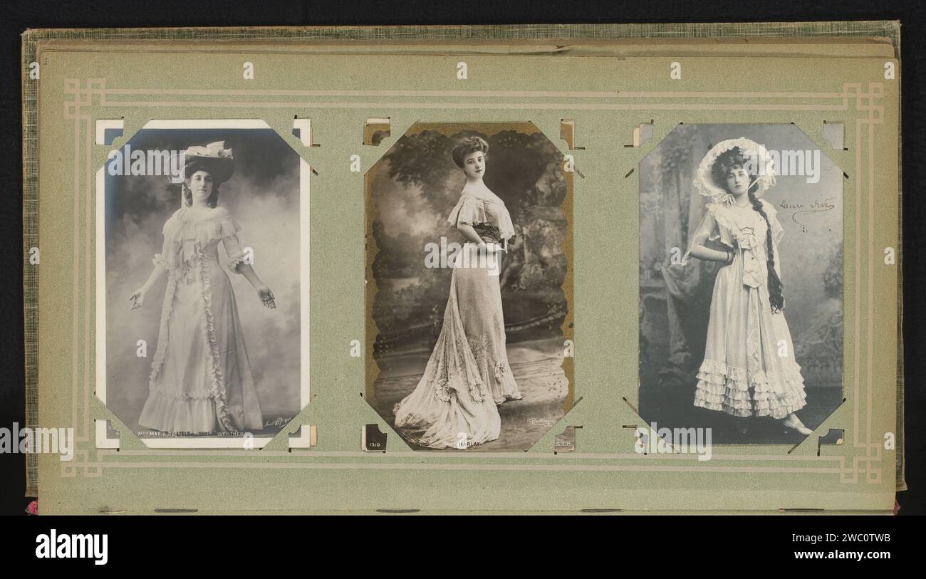 Three portraits of actresses, including Henriette Harlay, Paul Boyer ...