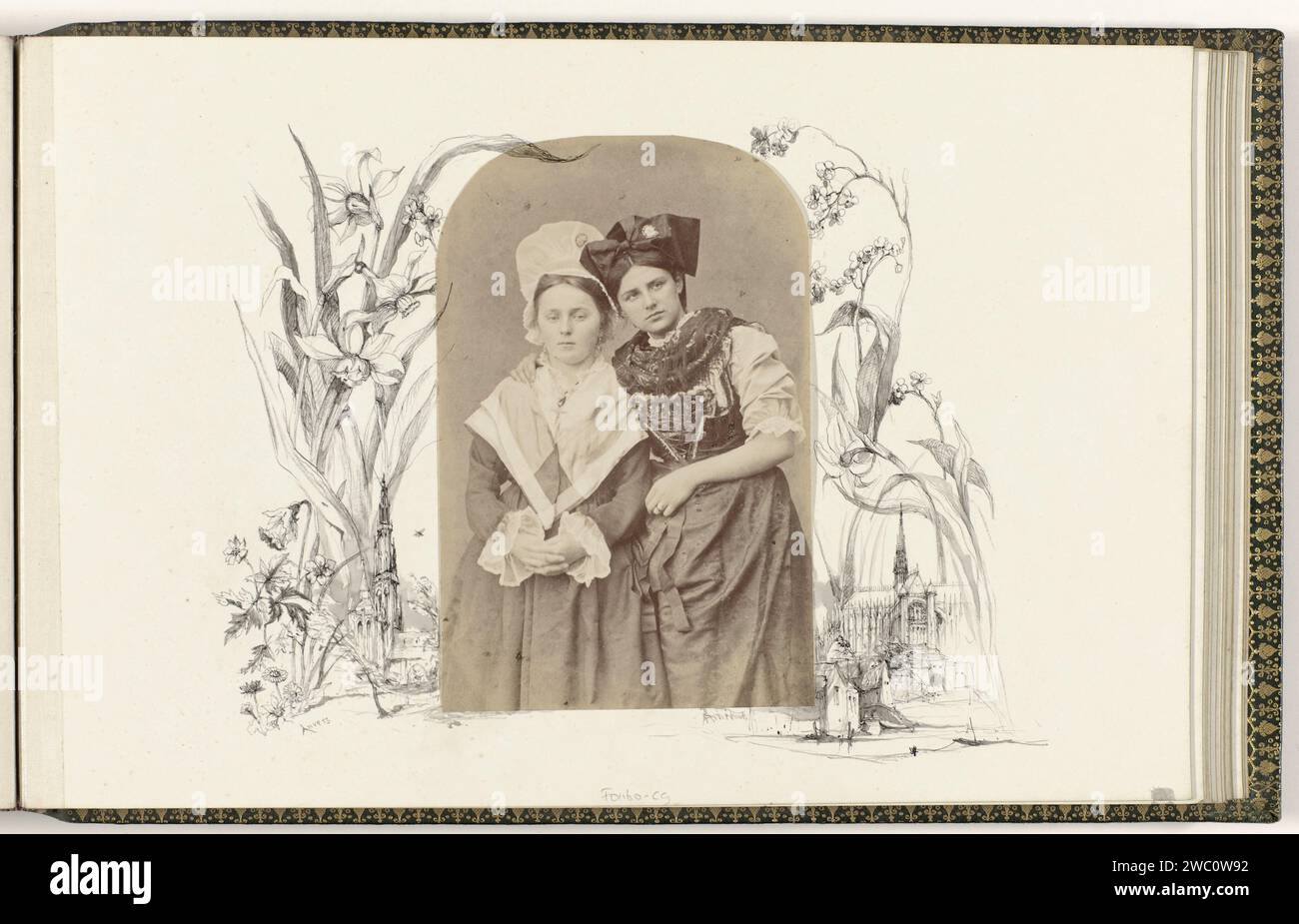 Portrait of two unknown girls in local gestation, Anonymous, c. 1870 ...