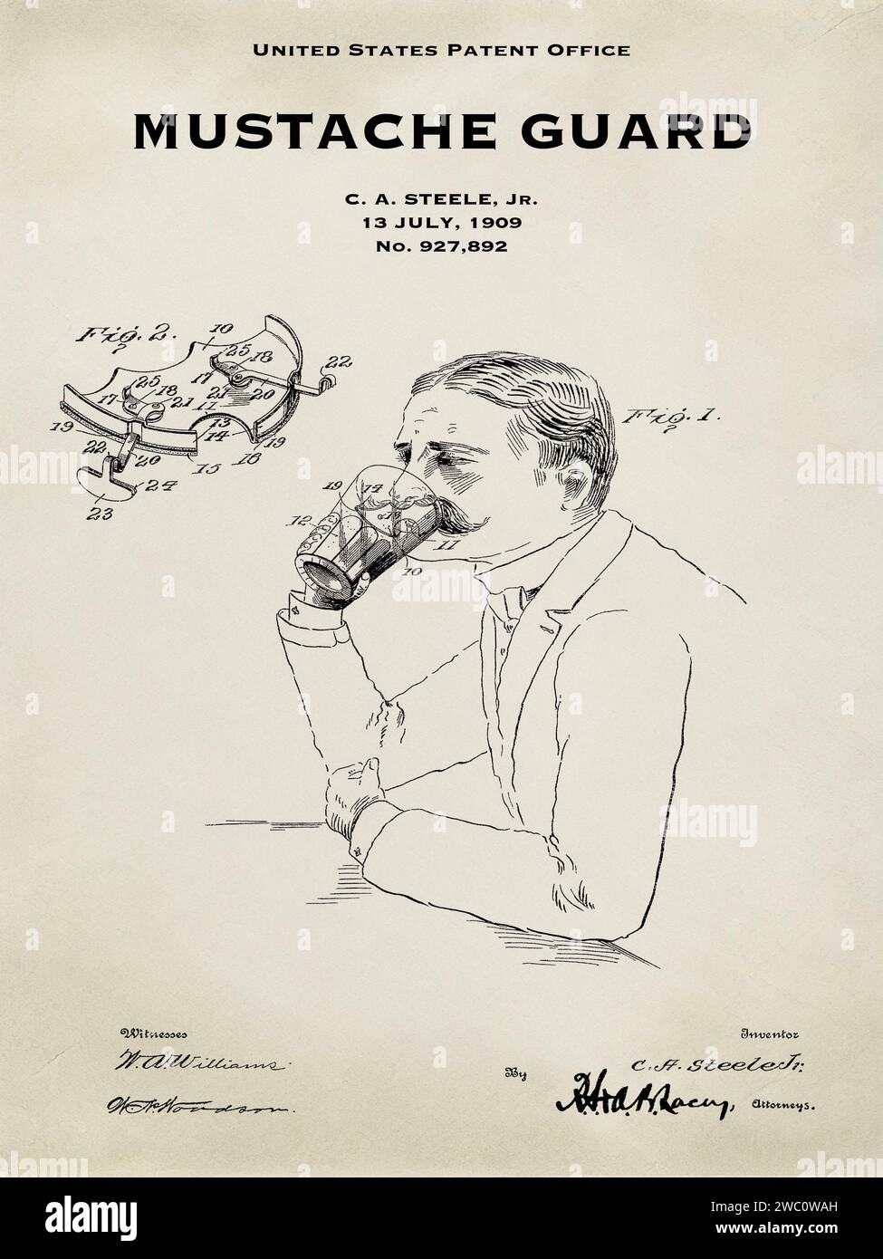 Moustache guard patent hi-res stock photography and images - Alamy