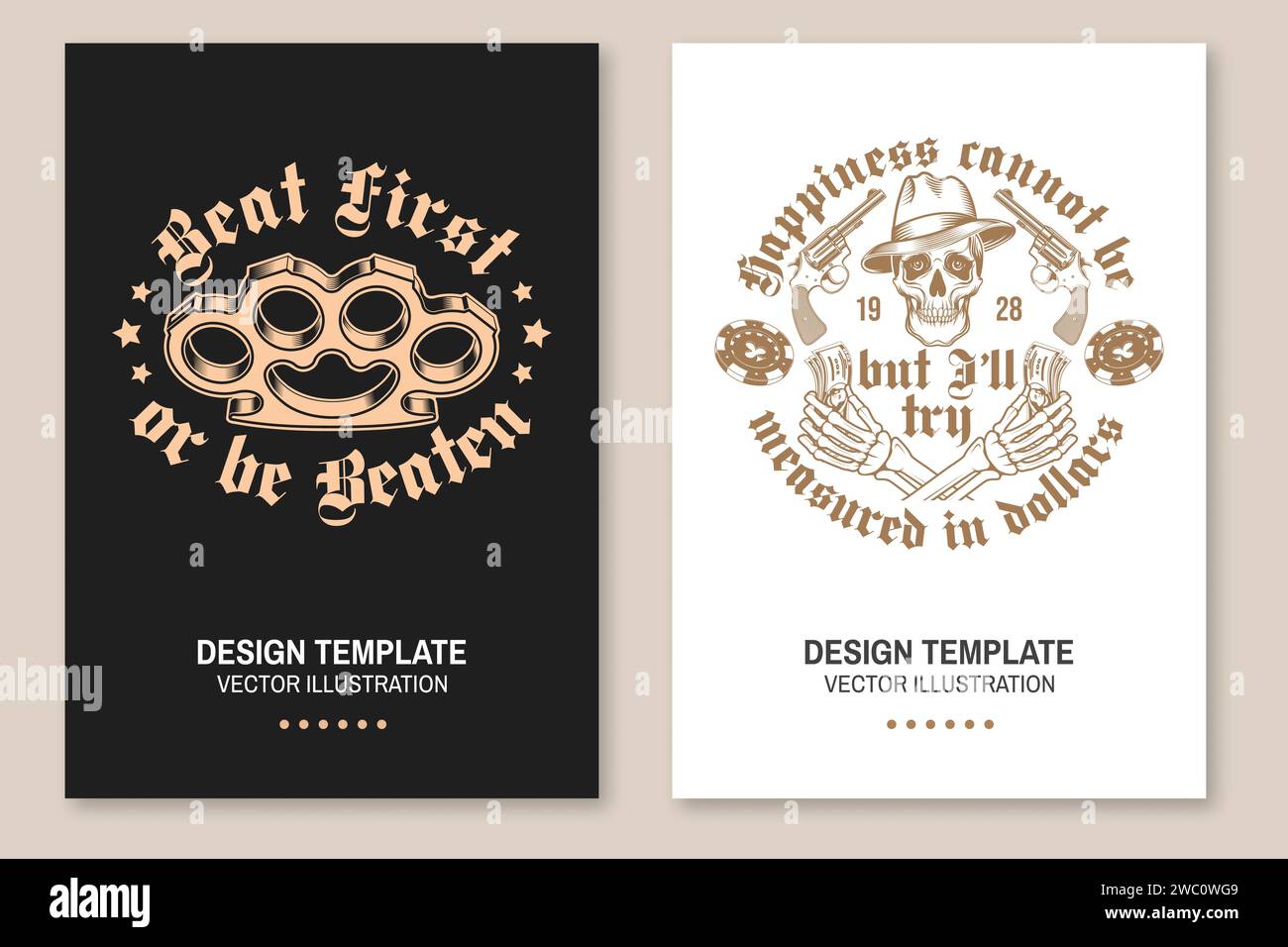 Classic gangster banner, poster design. Vector illustration. Vintage ...