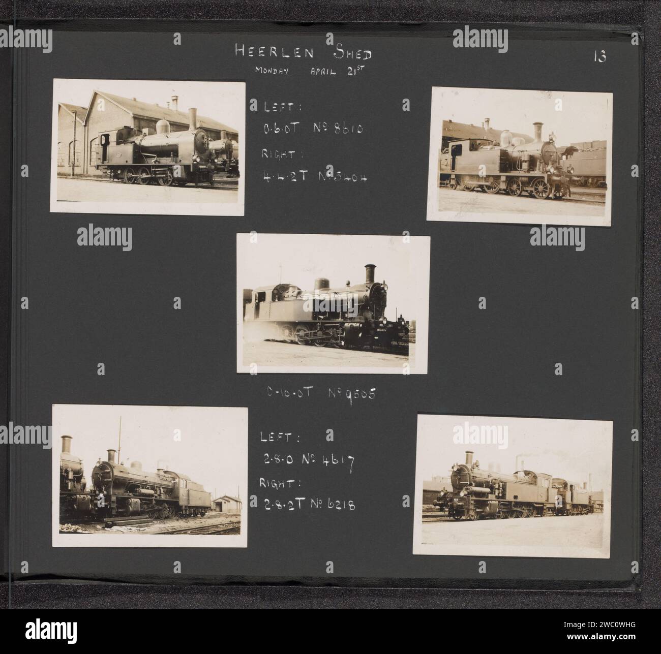 Locomotives on railway yard Heerlen, 1930 photograph Album magazine ...