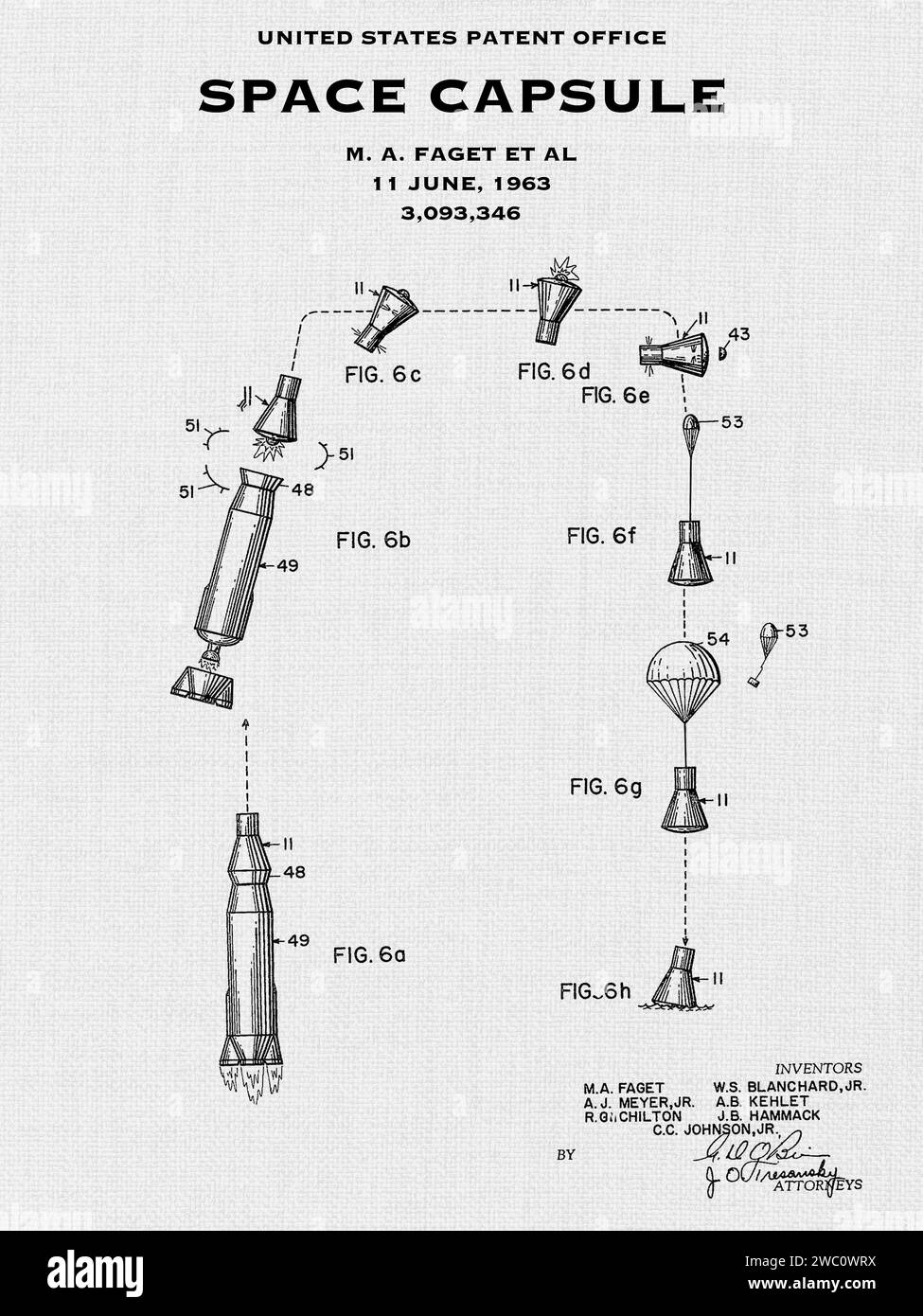 Nasa space capsule patent hi-res stock photography and images - Alamy