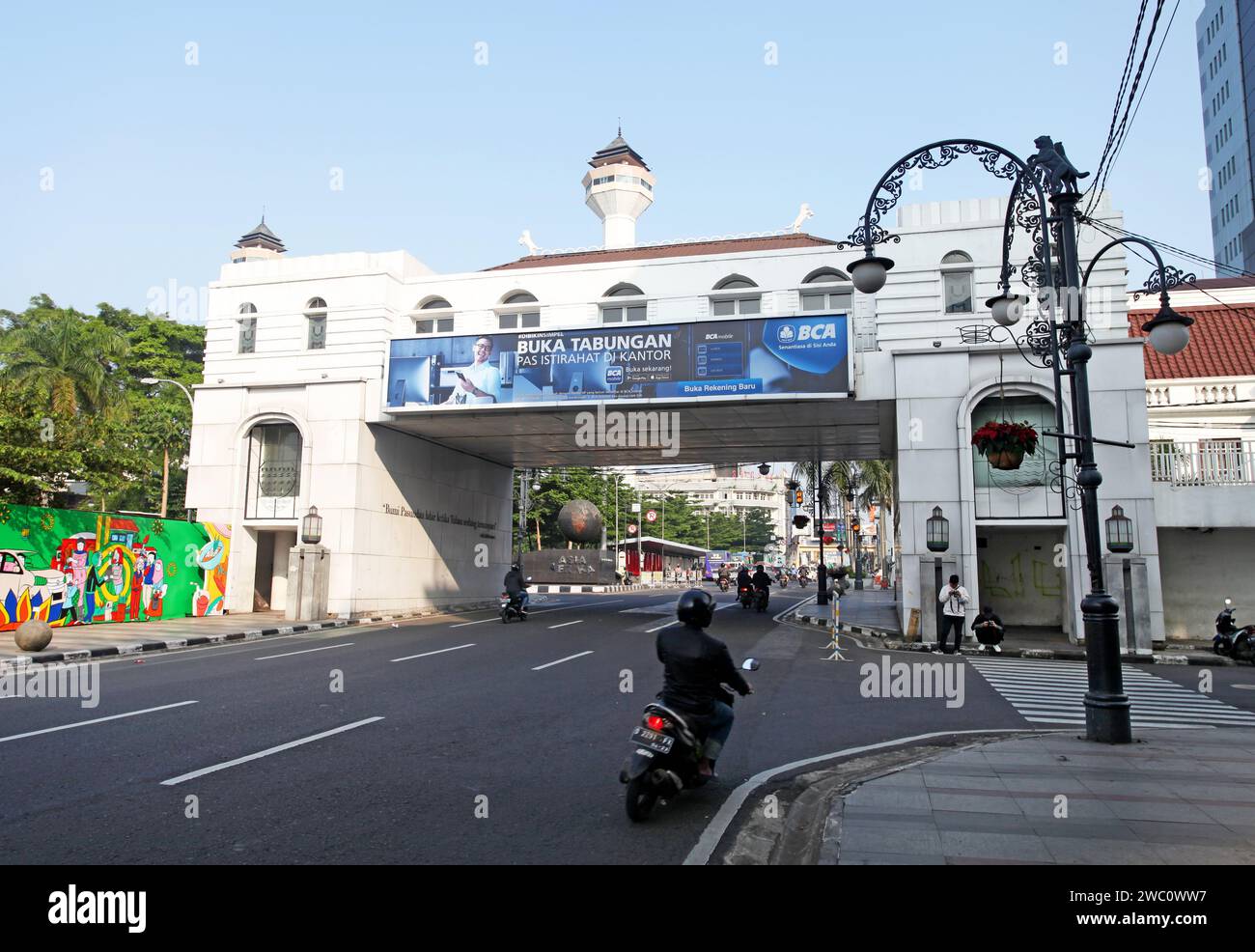 Asia Afrika street in downtown Bandung City, West Java, Indonesia with ...
