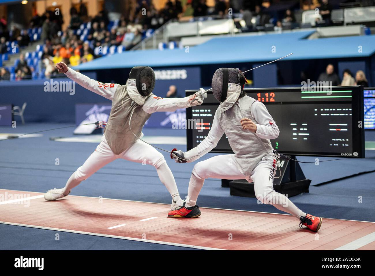 Paris, France. 13th Jan, 2024. Fencing Match (foil) between Fukuda Ryosuke and Choi Chun Yin ...