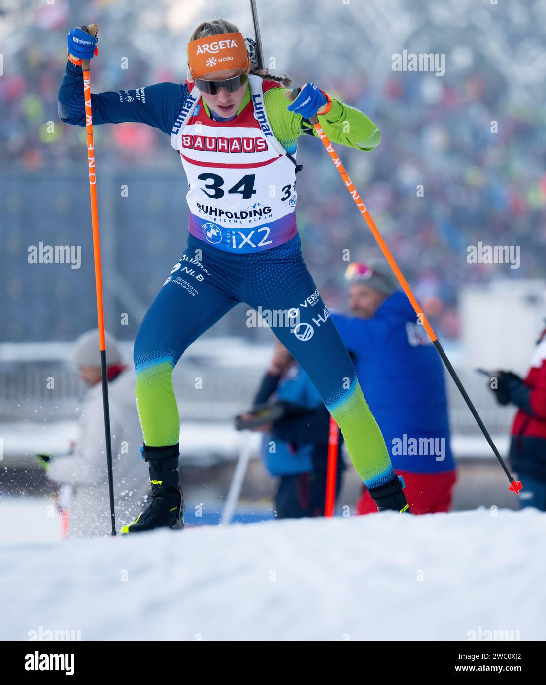 Ruhpolding, Germany. 12th Jan, 2024. Biathlon: World Cup, sprint 7.5 km ...