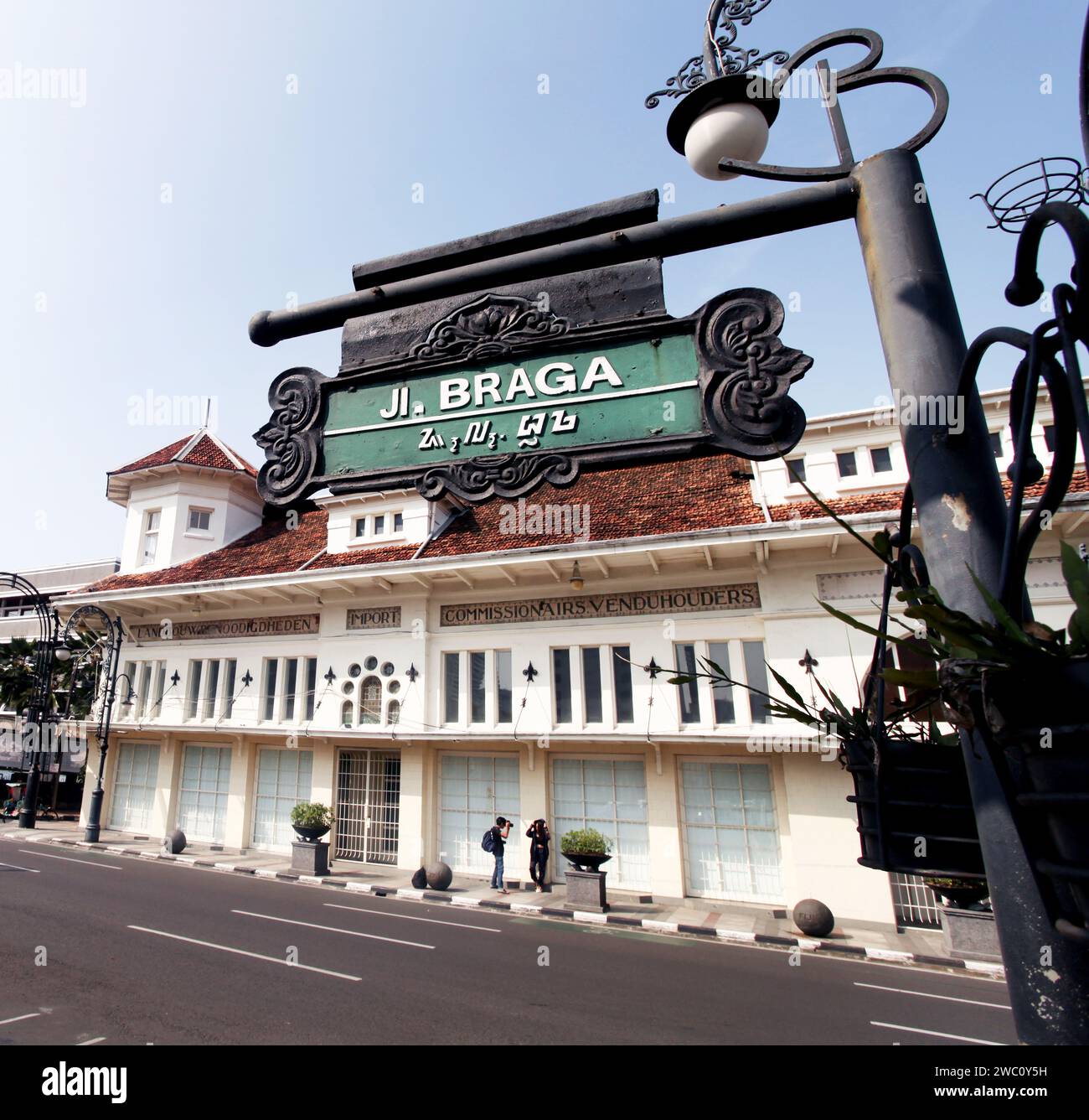 Jl. Braga or Braga Street name sign in downtown Bandung City, Indonesia ...
