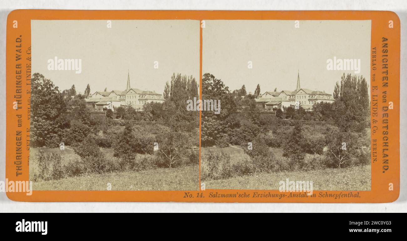 View of the Salzmannschool in Schnepfenthal, Hermann Selle, 1868 - 1890 ...