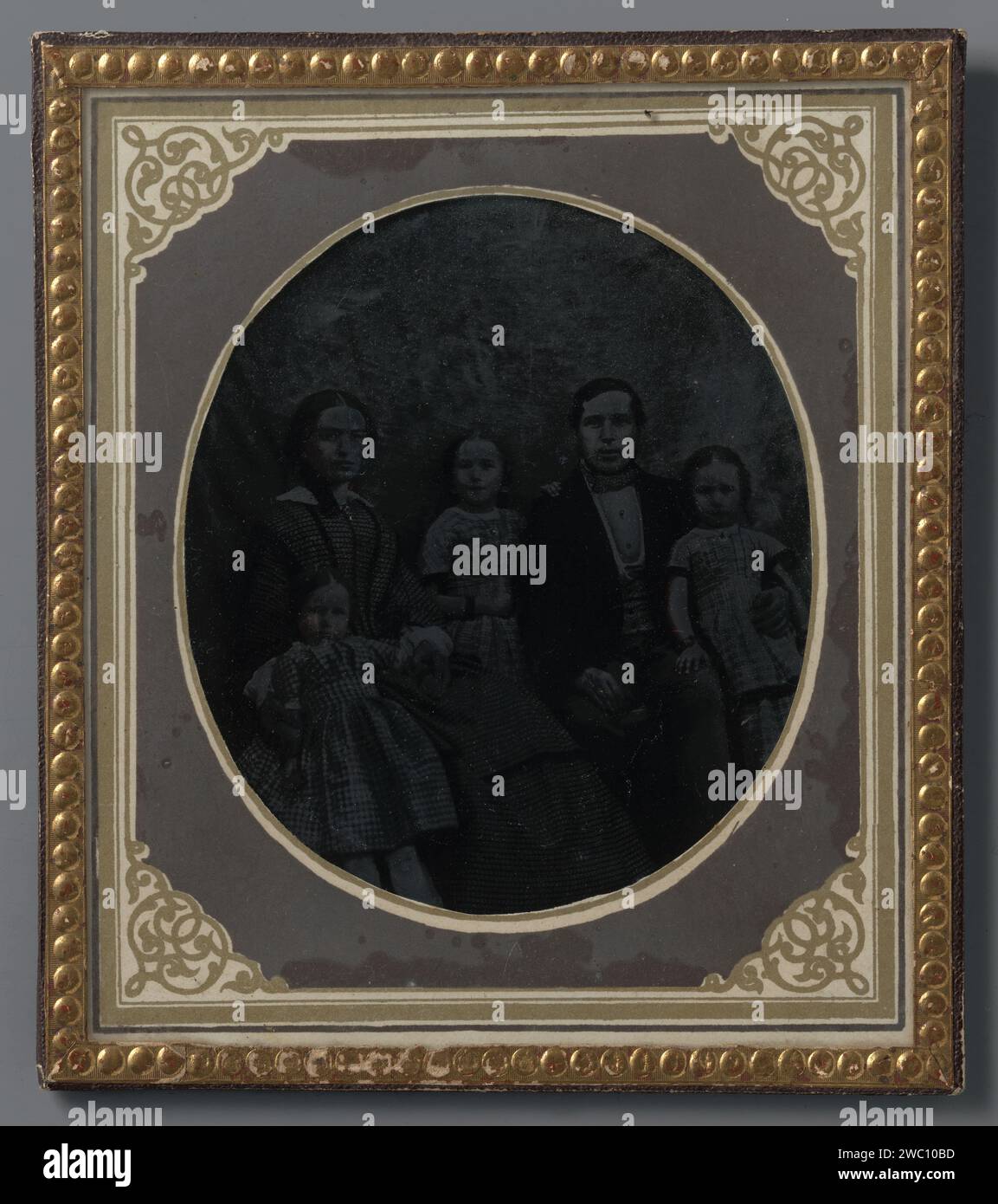 Group portrait of an unknown family with three children, Anonymous, c ...