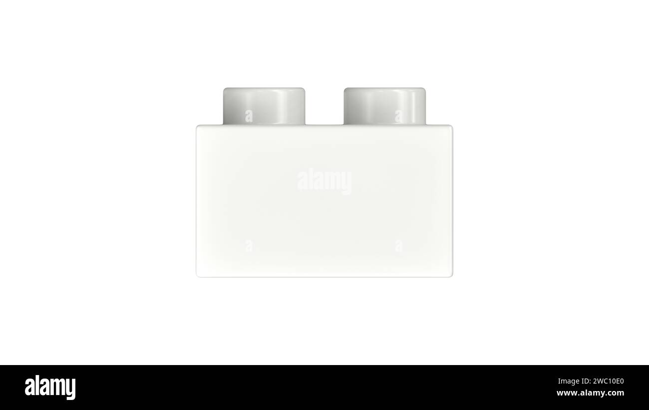 Snow White Lego Block Isolated on a White Background. Close Up View of ...