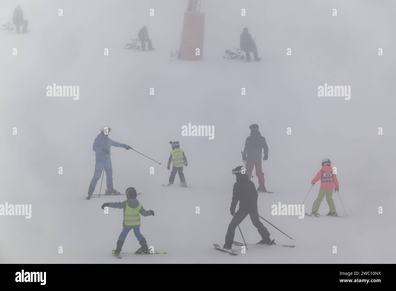 Winterberg, Germany. 13th Jan, 2024. With fog and temperatures just ...