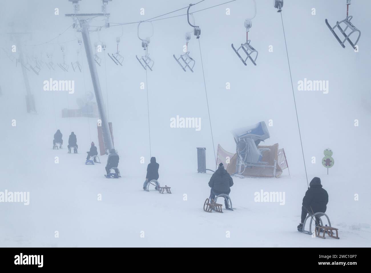 Winterberg, Germany. 13th Jan, 2024. With fog and temperatures just ...