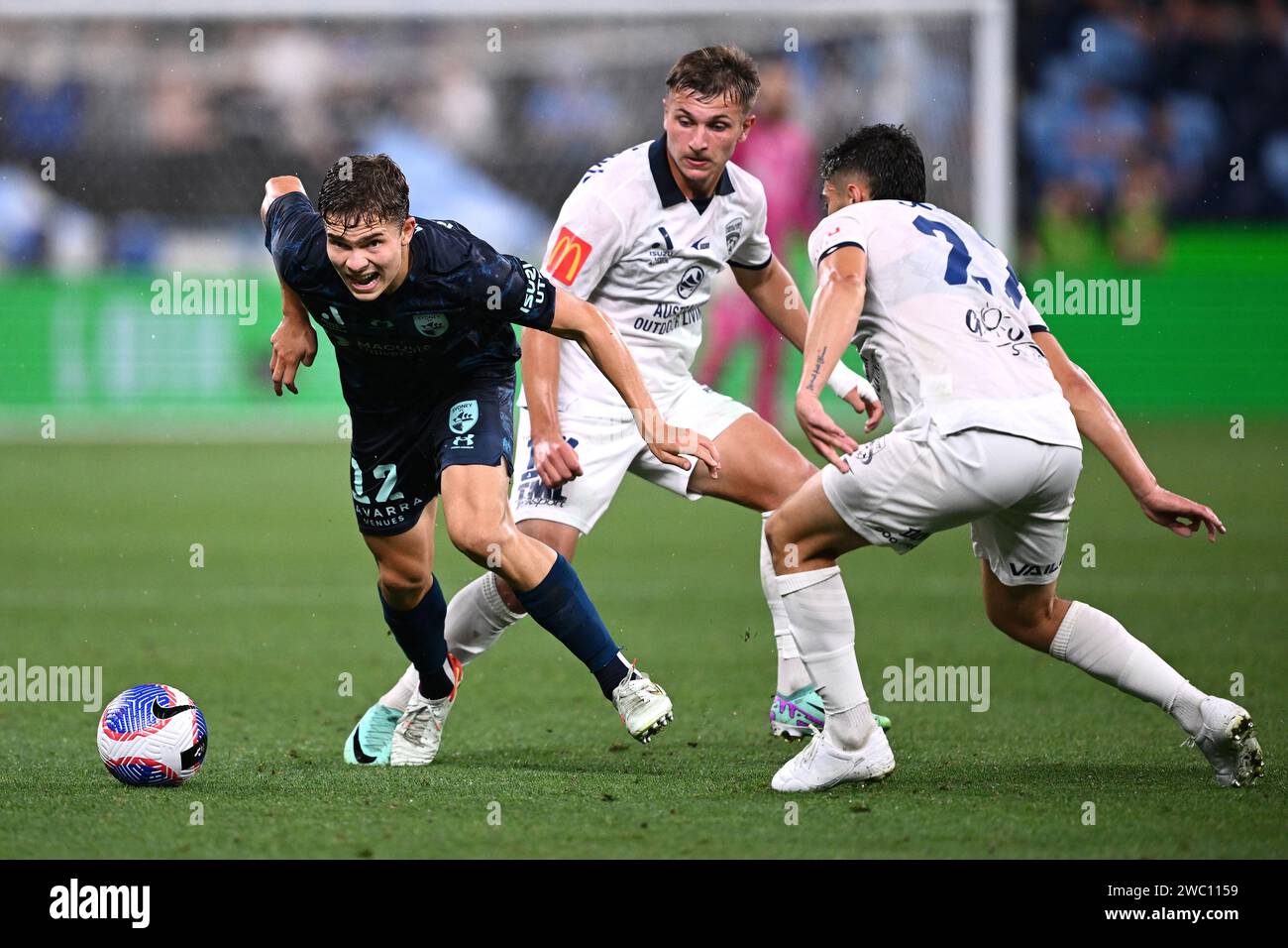 Sydney, Australia. 13th Jan, 2024. Corey Hollman of Sydney competes for ...