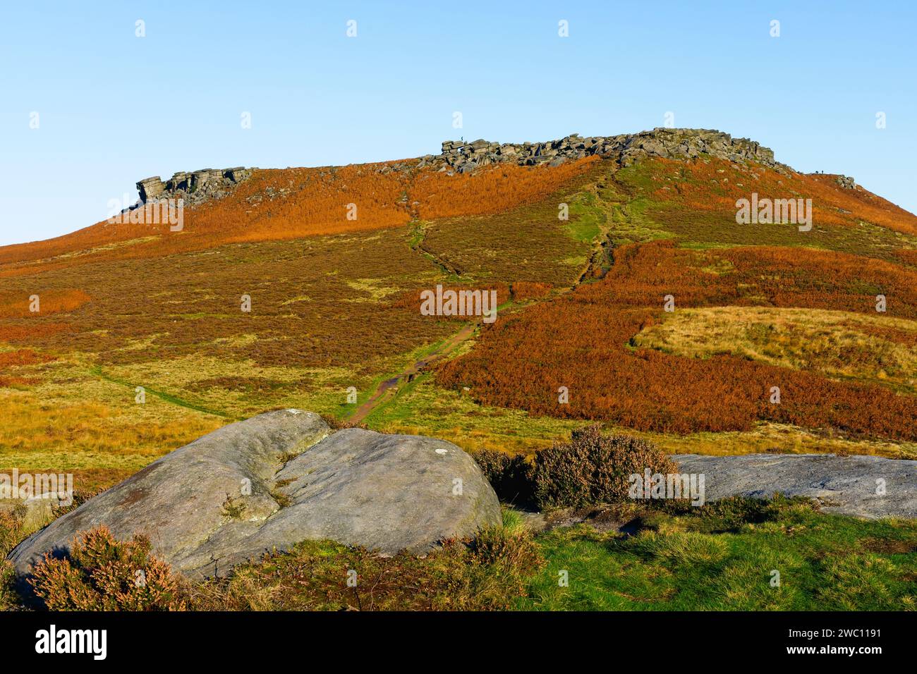 From the iron age Carl Wark fort to the top of Higger Tor where several ...