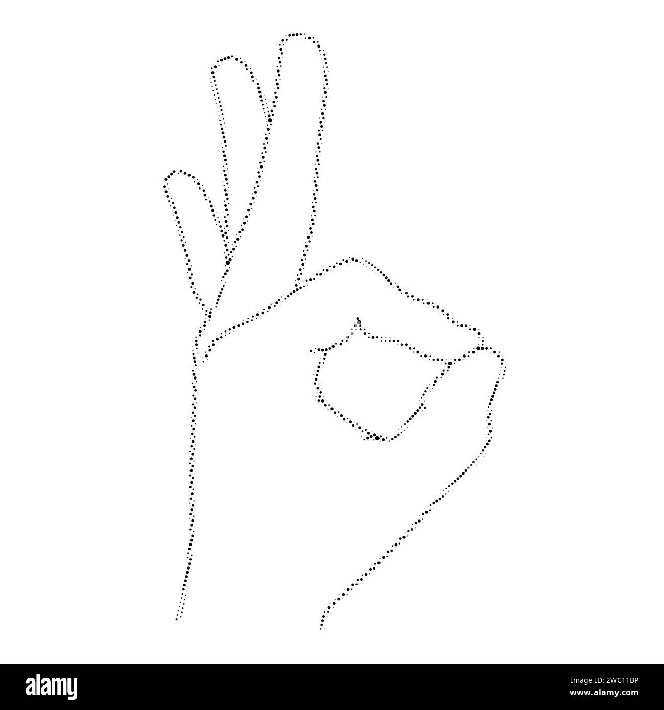 Hands gestures. Good gesture. Ok. Retro style. Collage element with ...