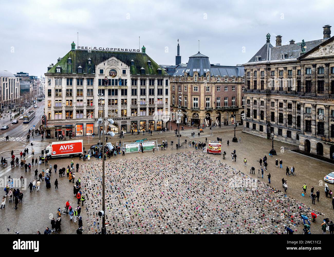 AMSTERDAM - Thousands of children's shoes are on Dam Square during a ...
