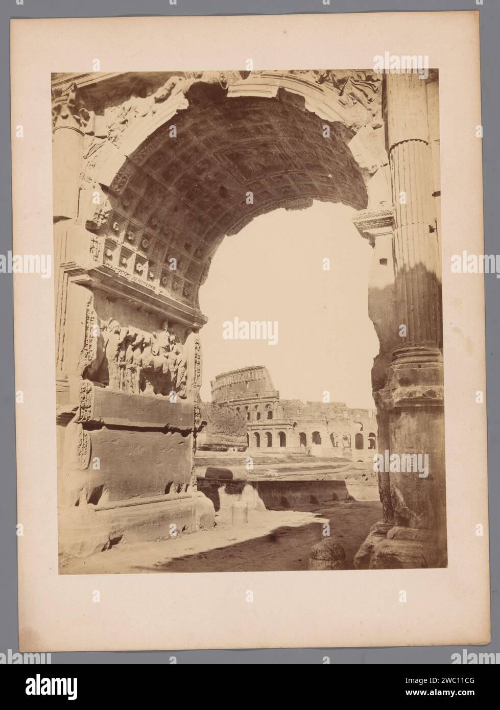 Colosseum seen by the bow of Titus in Rome, Anonymous, 1851 - 1900 ...
