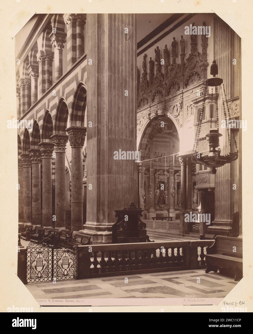 Side aisle of the cathedral of Genoa, Alfredo Noack, c. 1885 - in or ...