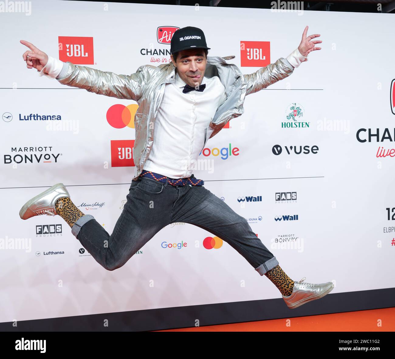 Hamburg, Germany. 12th Jan, 2024. Younes El Idrissi, presenter, arrives ...