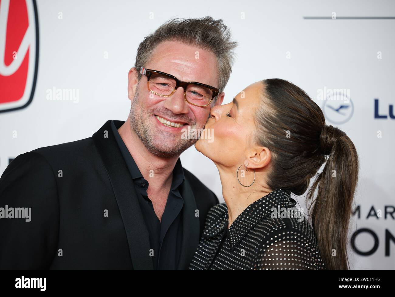 Hamburg, Germany. 12th Jan, 2024. Sasha, musician, and his wife Julia ...
