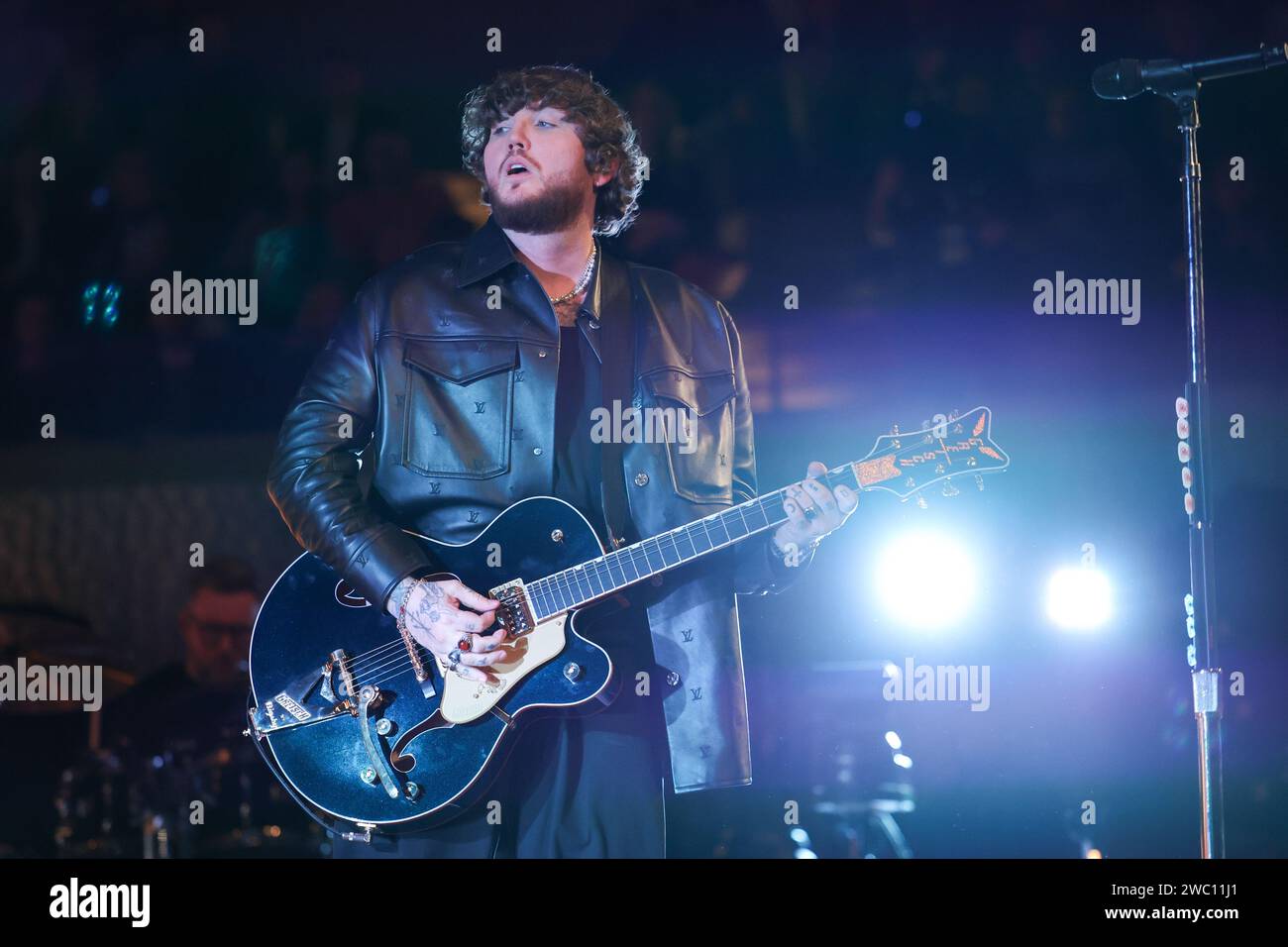 Hamburg, Germany. 12th Jan, 2024. British musician James Arthur sings ...