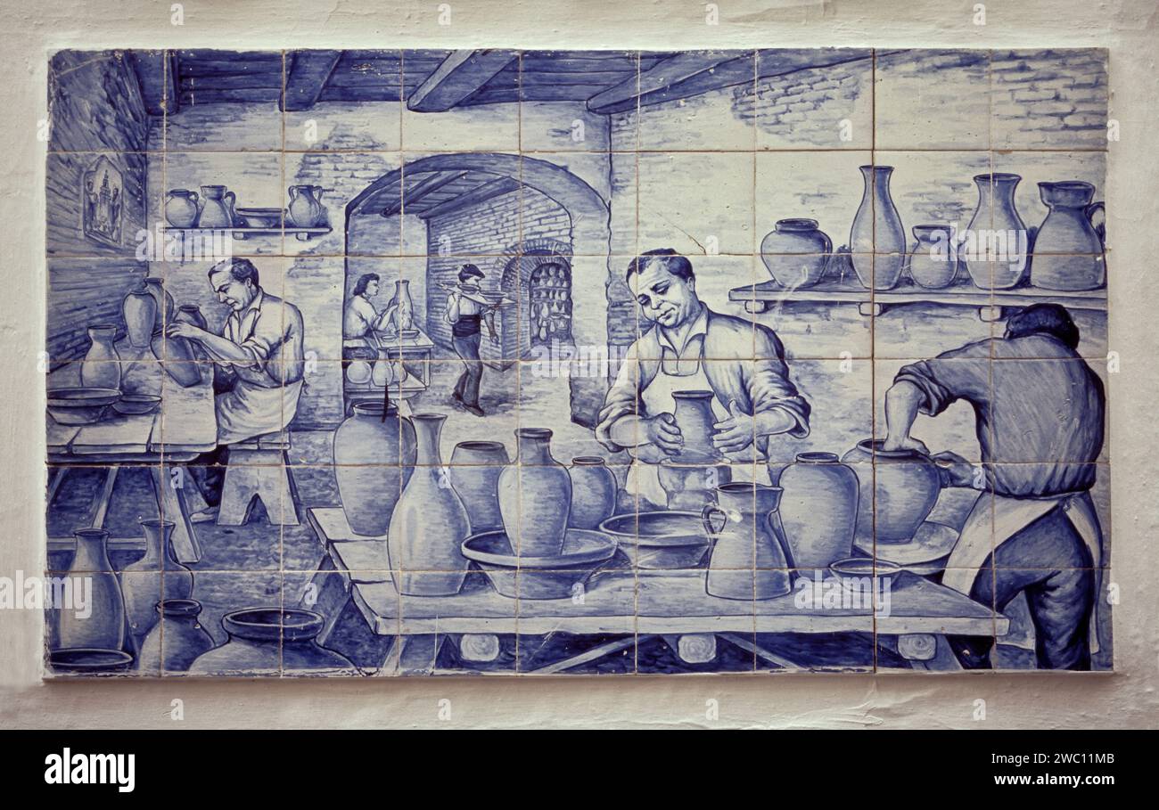 Azulejo tile sign at arts and crafts shop in Santa Cruz quarter ...