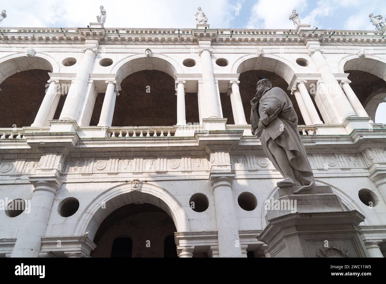 Andrea Palladio statue and Renaissance Palladian Basilica Palladiana ...
