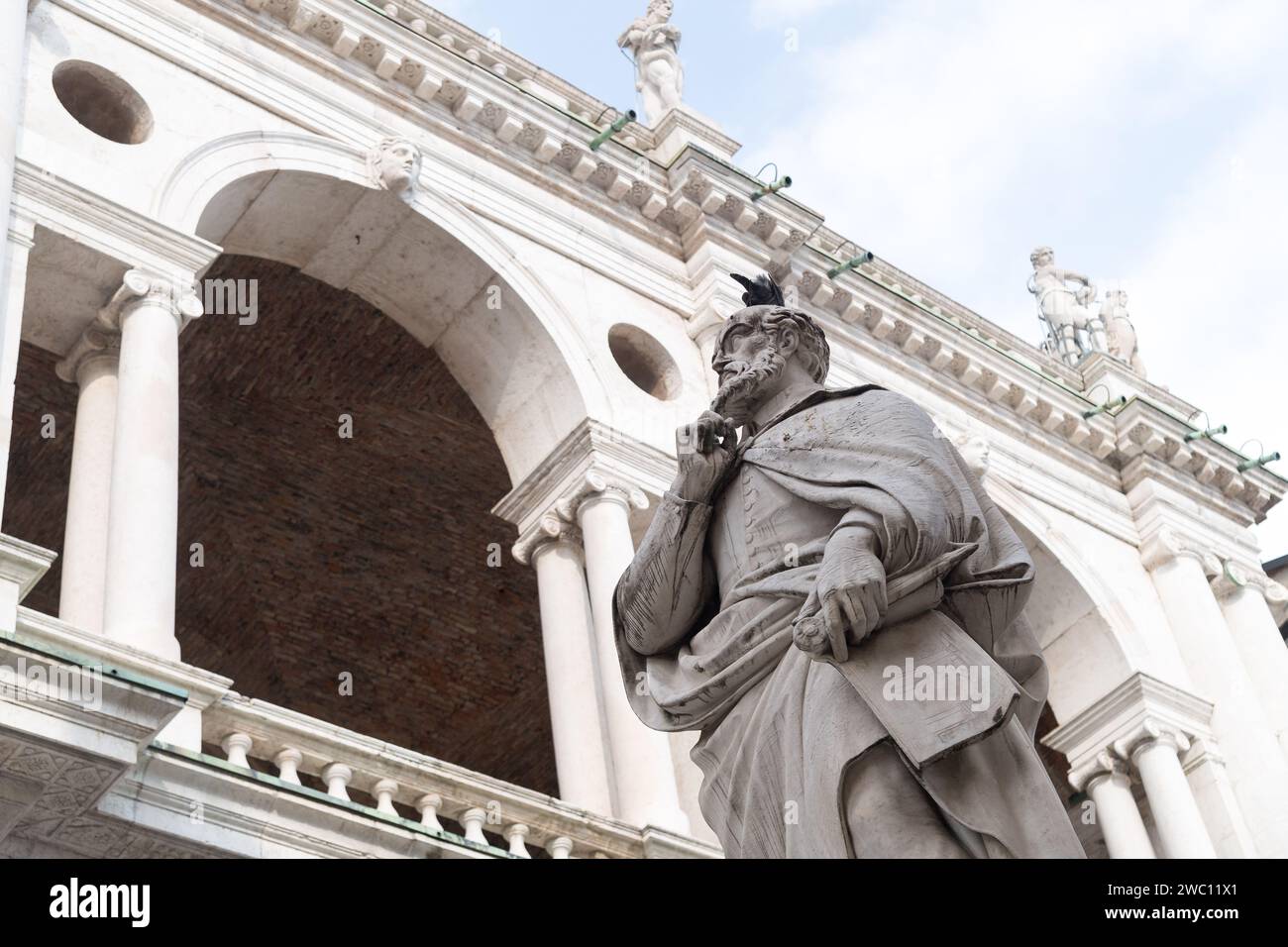 Andrea Palladio statue and Renaissance Palladian Basilica Palladiana ...