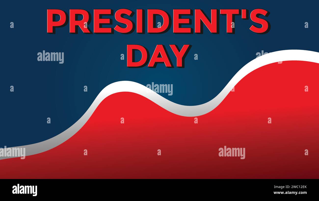 US President's Day celebration banner with waving American flag. United ...