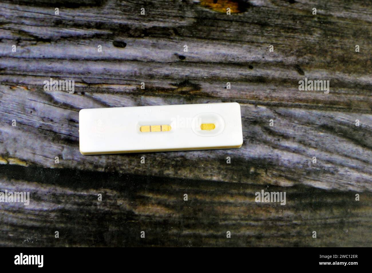 Positive result of rapid urine pregnancy test, detecting human ...