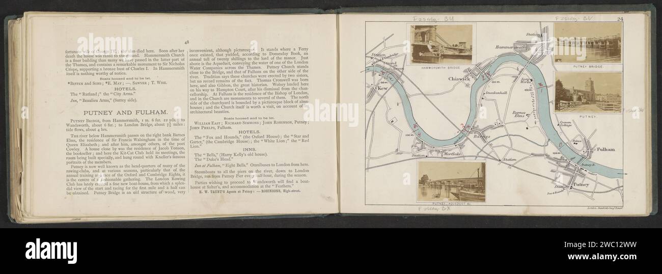 View of the Hammersmith Bridge in London, Henry W. Taunt, 1871 ...