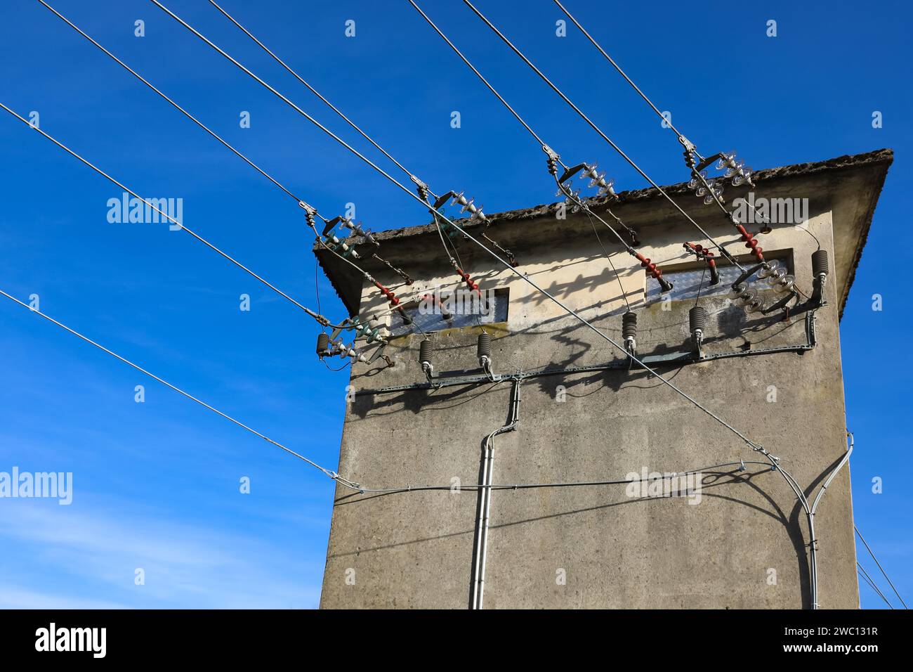 electrical cabin with high voltage cables to supply electricity to ...