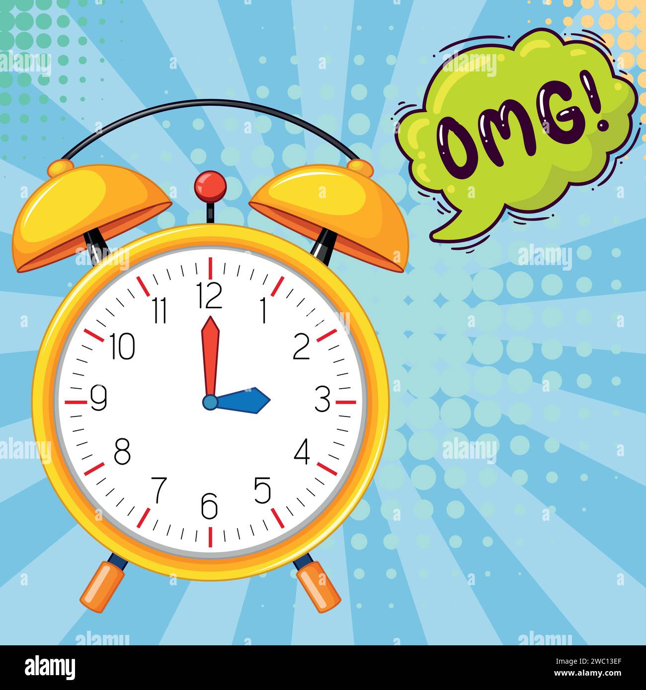 clock pop art style vector image Stock Vector Image & Art - Alamy