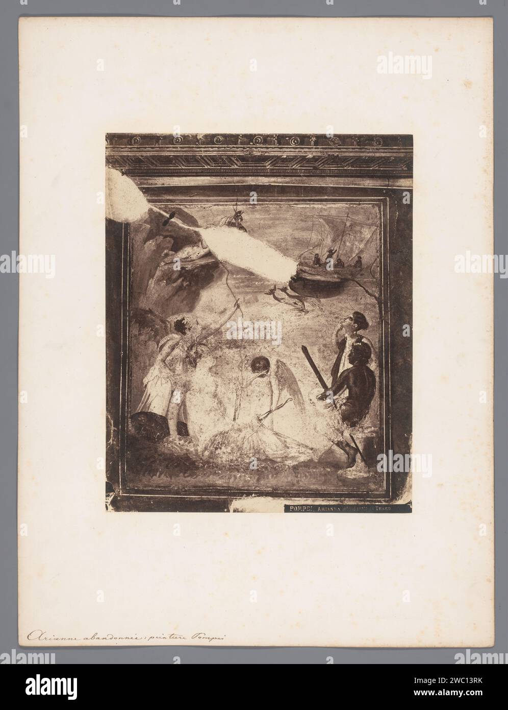 Photo production of a fresco representing Ariadne and Thoseus in ...