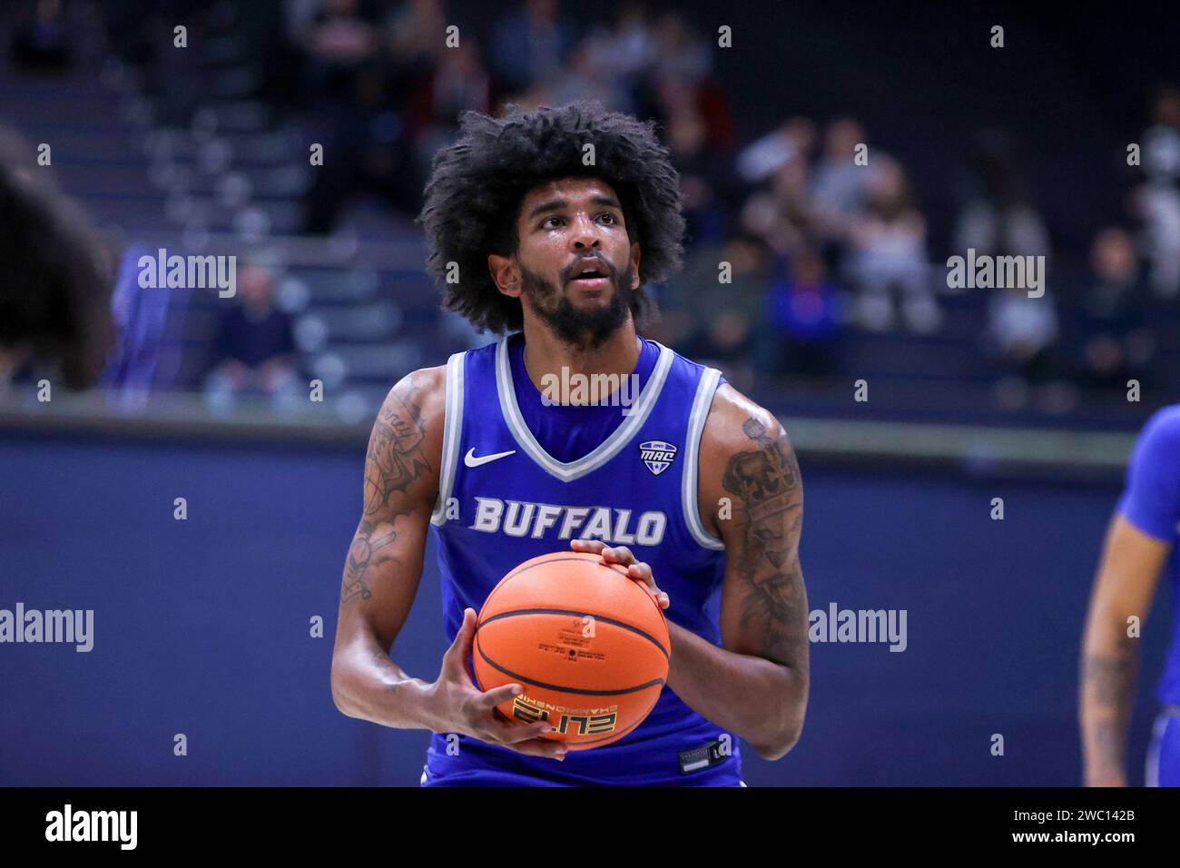 AKRON, OH - JANUARY 12: Buffalo Bulls forward Isaiah Adams (3) at the ...