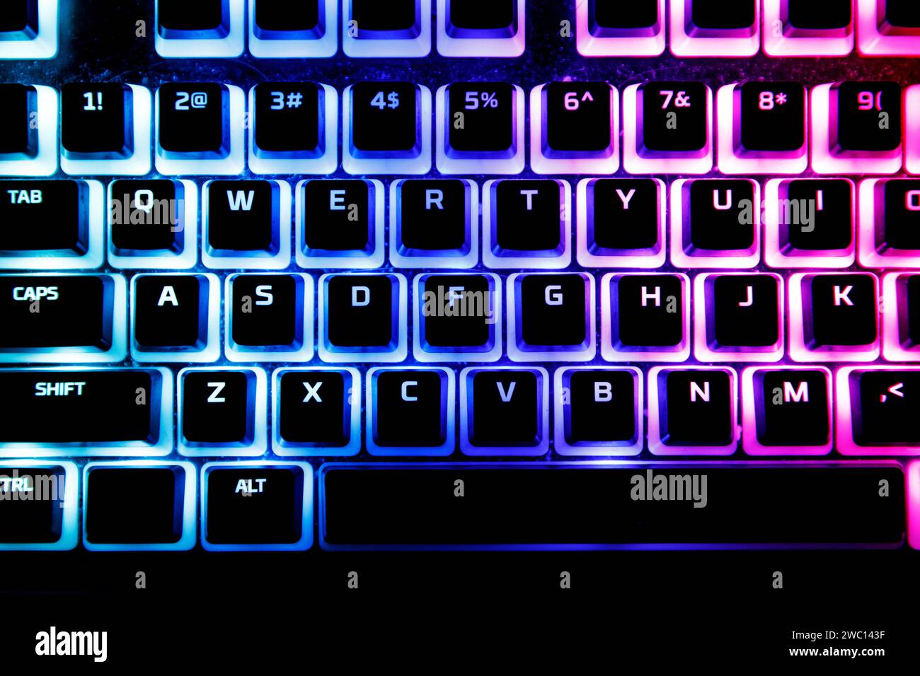 RGB gaming mechanical keyboard with colorful led keys Stock Photo - Alamy