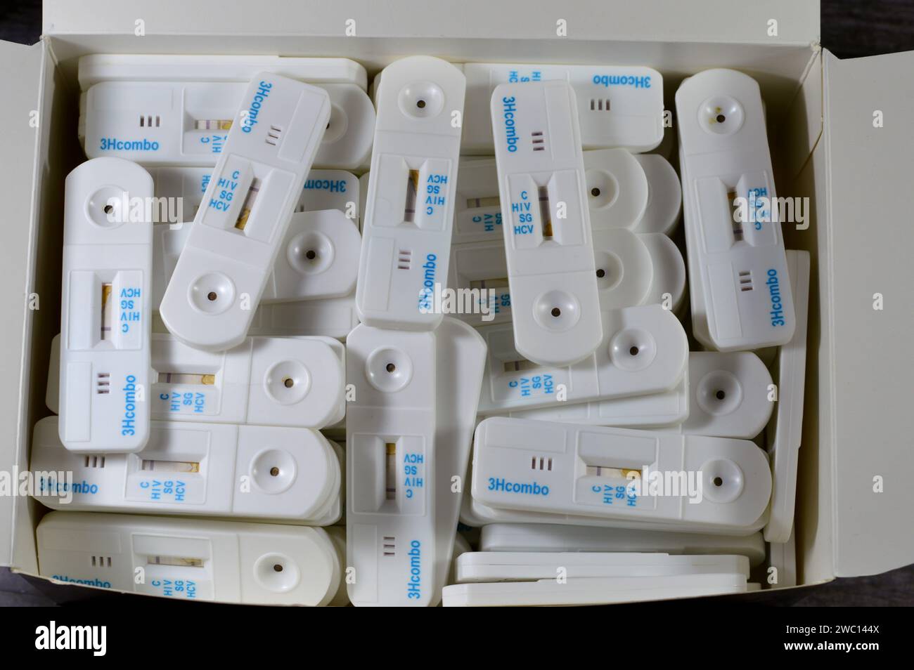 Cairo, Egypt, January 11 2024: Artron Rapid blood test cassette kit for ...